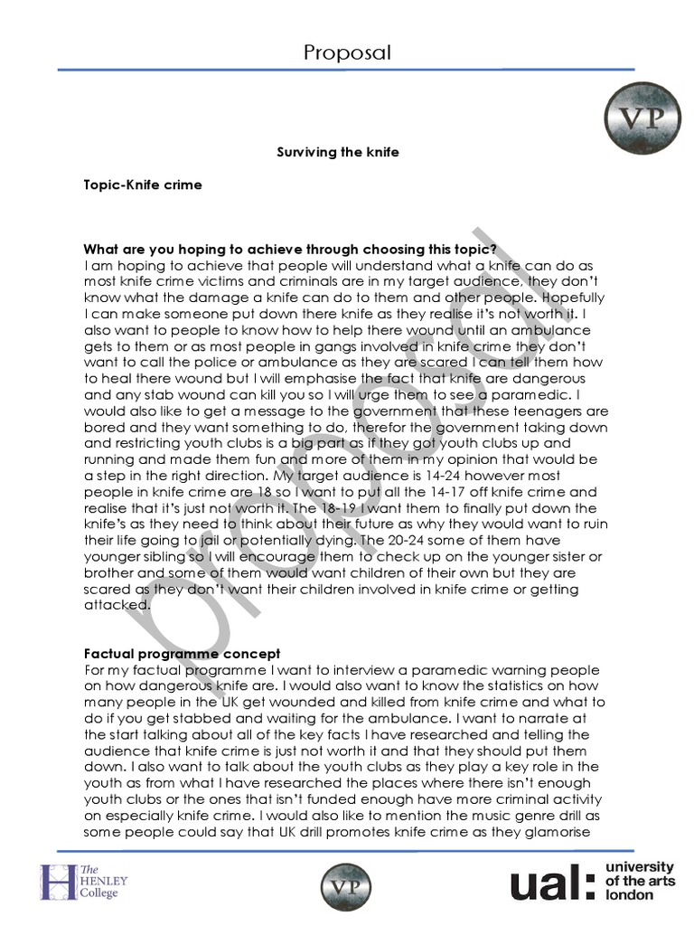 Proposal | PDF | Crime & Violence | Crime Thriller