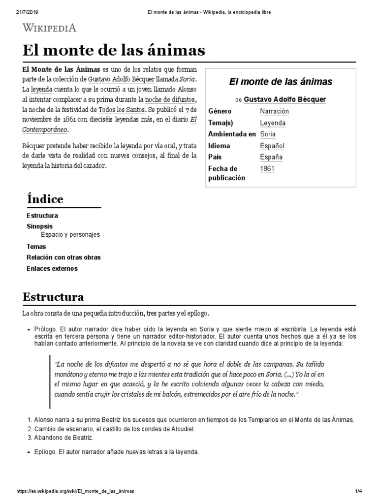 El Monte de Las Ánimas - Wikipedia, La Enciclopedia Libre | PDF ...