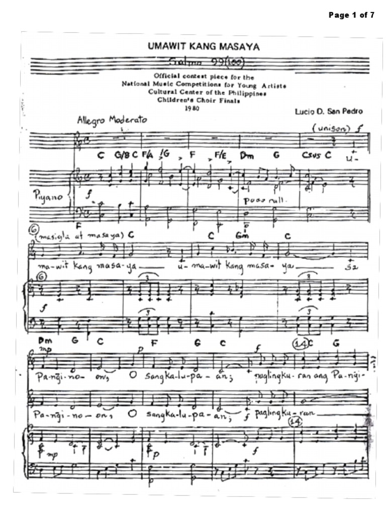 Umawit Kang Masaya San Pedro PDF | PDF