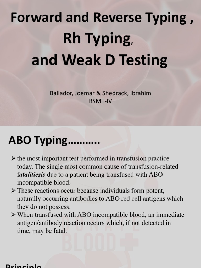 Blood Bank Typing | PDF | Blood Type | Blood Plasma