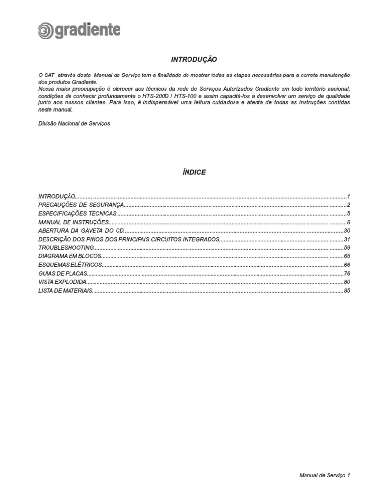 Esquema Gradiente | PDF | Vídeo | Eletricidade