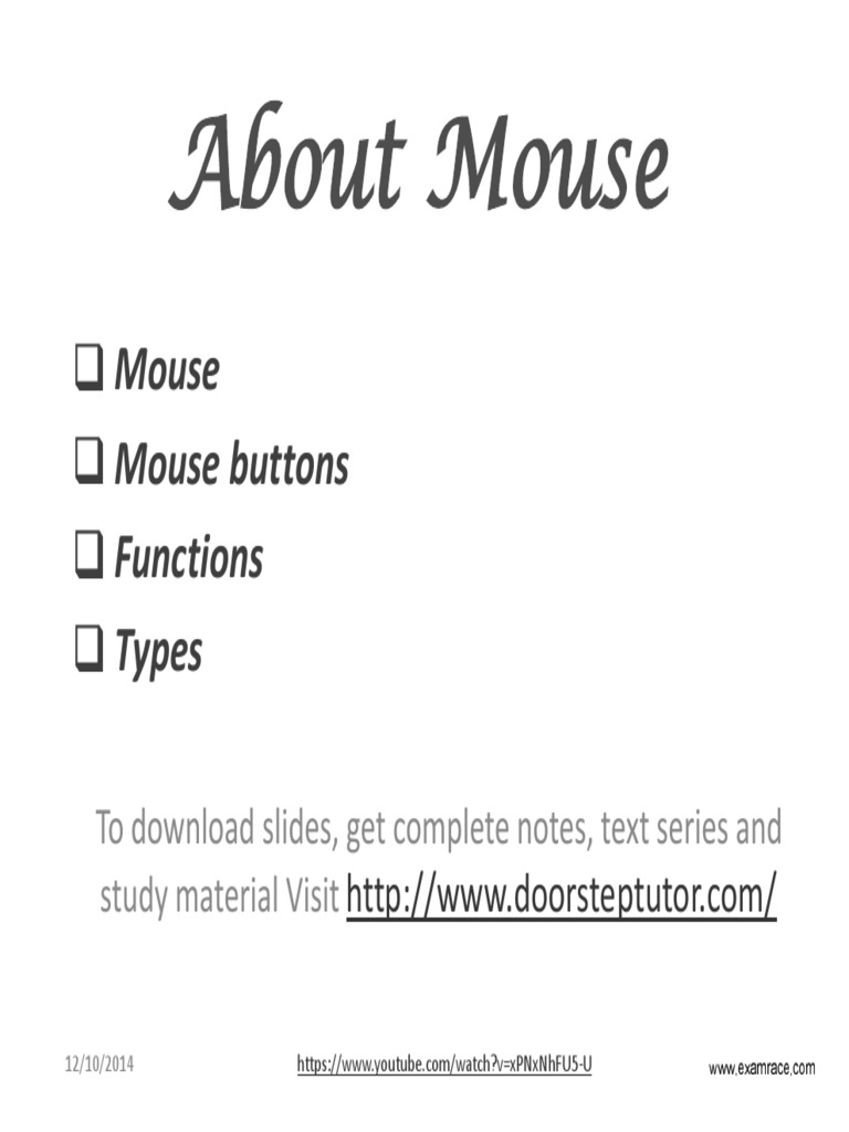Mouse Mouse Buttons Functions Types: To Download Slides, Get Complete ...