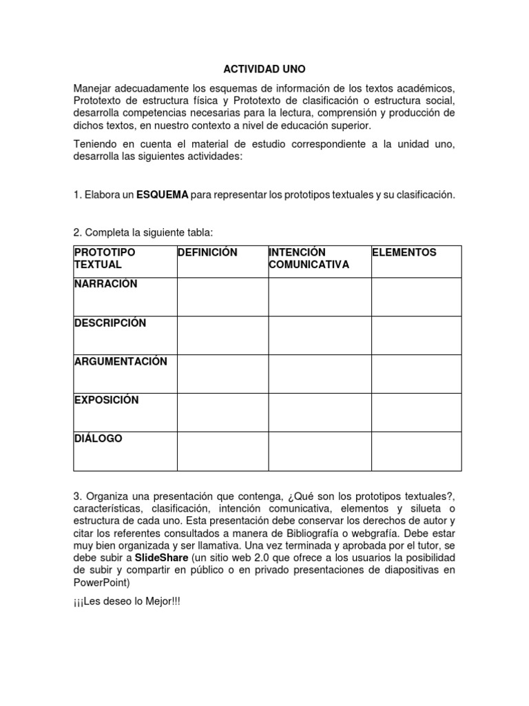 Actividad de Aprendizaje de La Unidad Uno | PDF