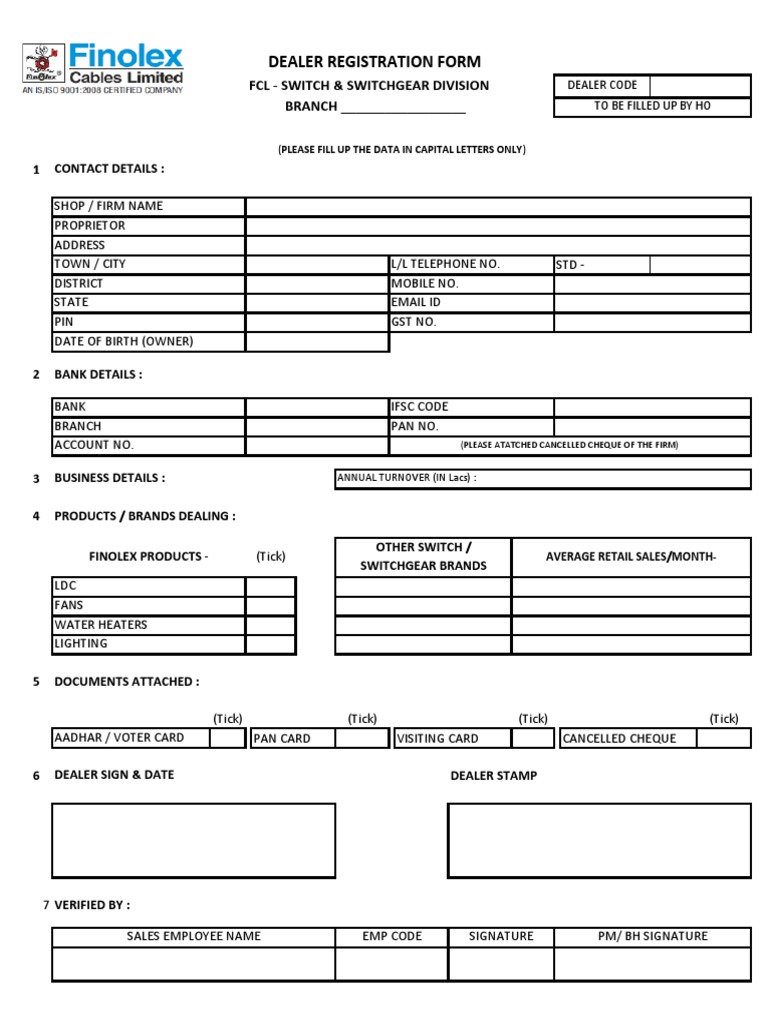 Switch & SG Dealer Registration Form - 08062018 | PDF