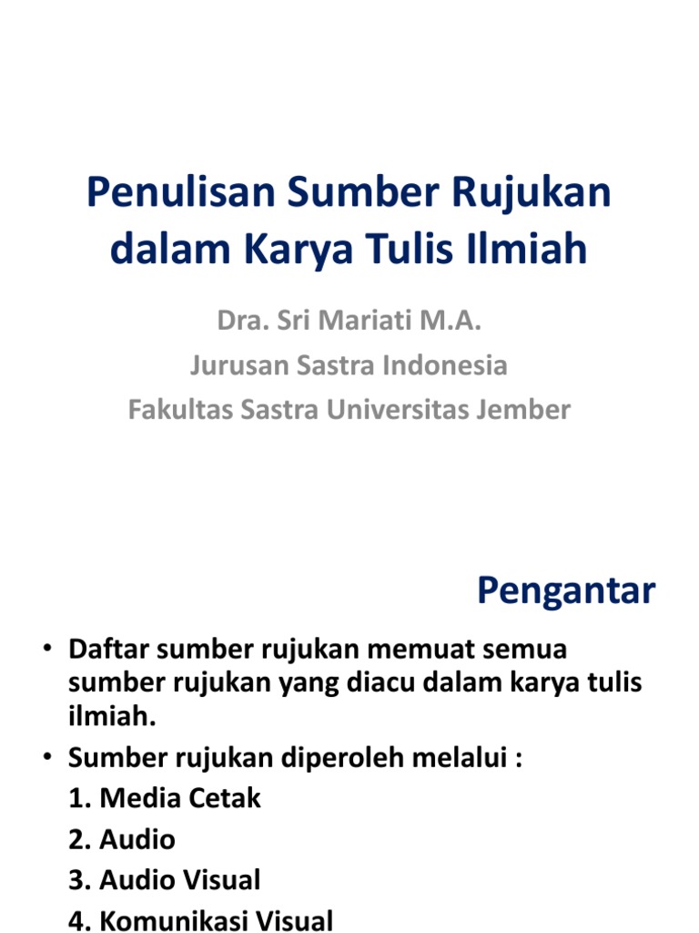 Penulisan Sumber Rujukan | PDF