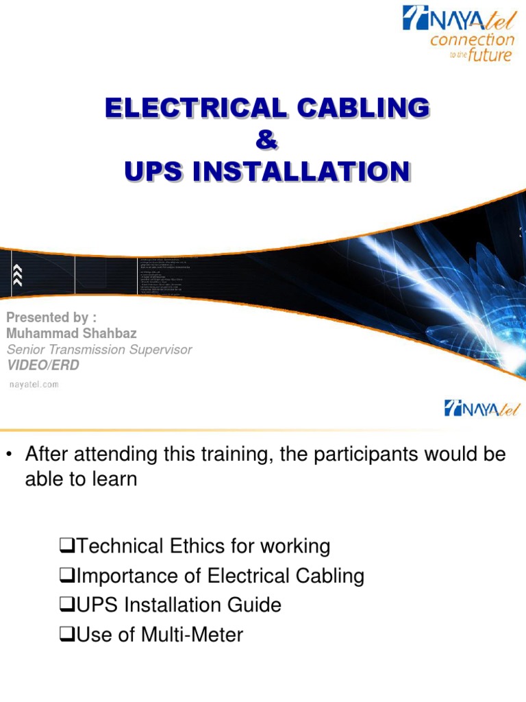 Electrical Cabling & UPS Installation | PDF | Mains Electricity | Ac ...