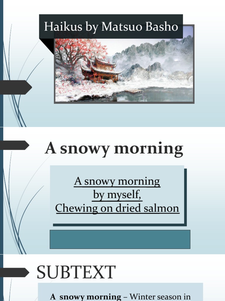Basho's Haiku: A Snowy Morning | PDF | Classics