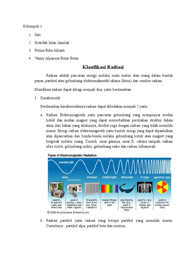 Klasifikasi Radiasi dan Interaksinya | PDF | Teknologi & Rekayasa