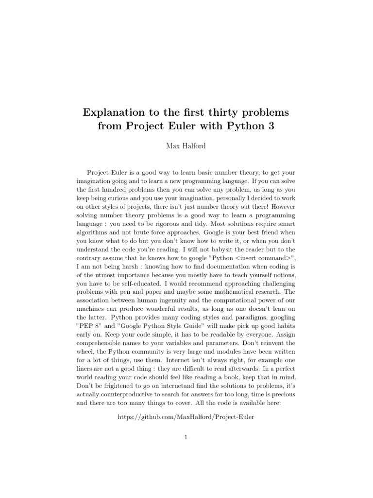 Project Euler Solutions | PDF | Prime Number | Numbers