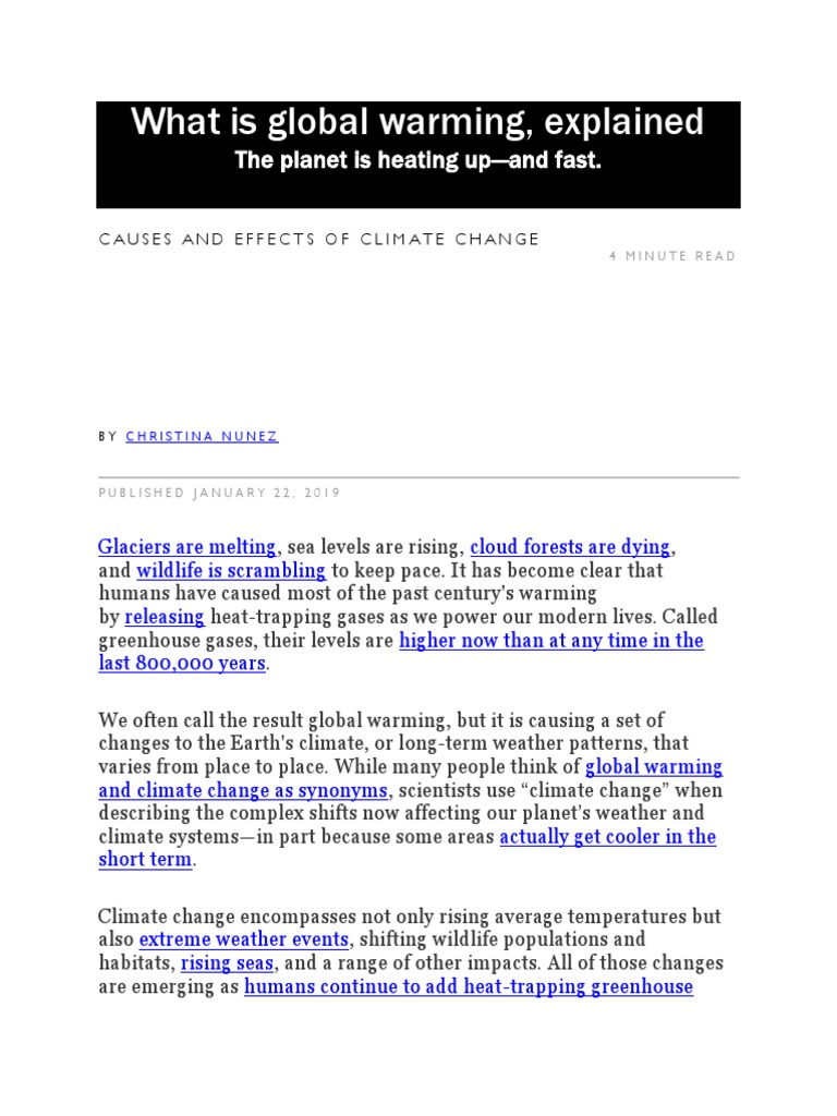 What Is Global Warming | PDF | Greenhouse Effect | Global Warming