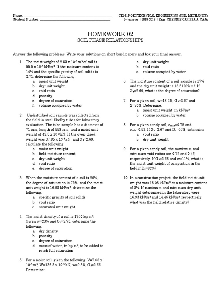 CE161P Homework 02 | PDF | Geotechnical Engineering | Sedimentology