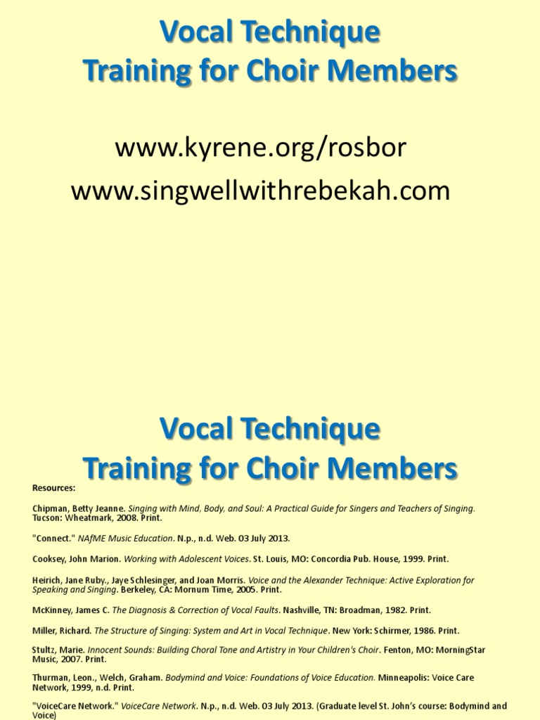 Vocal Technique Training For Choir Members | PDF | Vocal Pedagogy | Singing