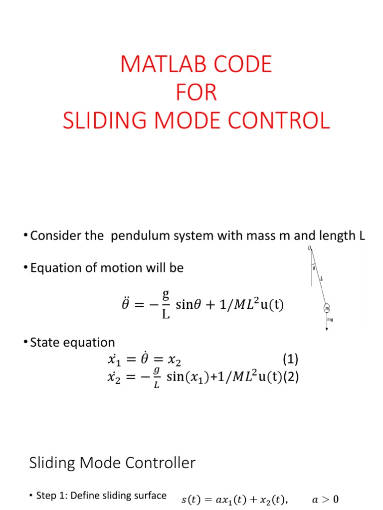 Matlab Code FOR Sliding Mode Control | PDF