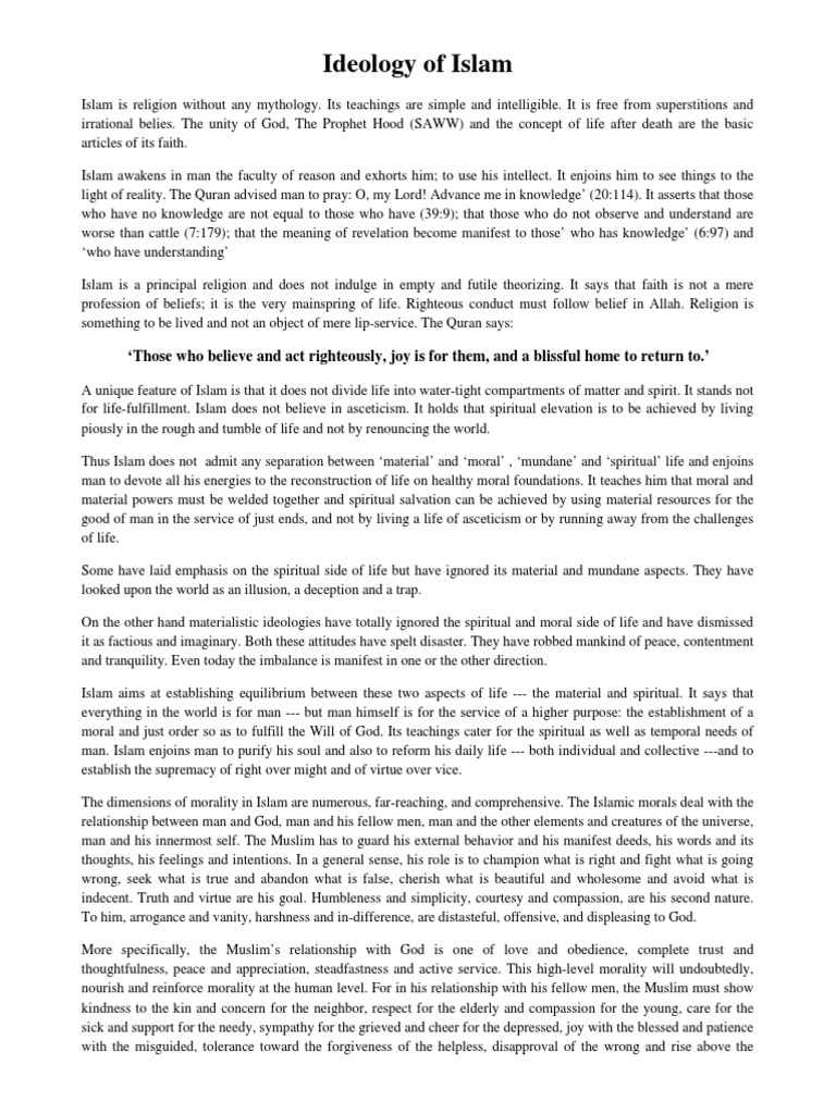 Ideology of Islam | PDF | Compassion | Quran