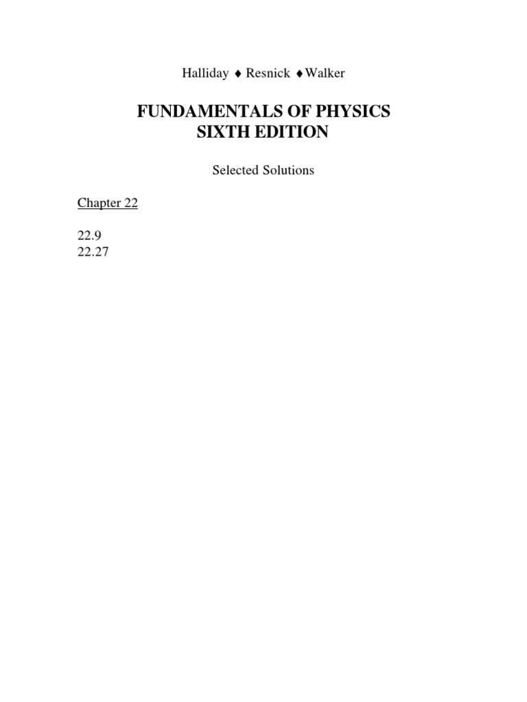 Fundamentals Of Physics Sixth Edition Halliday Resnick Walker Pdf
