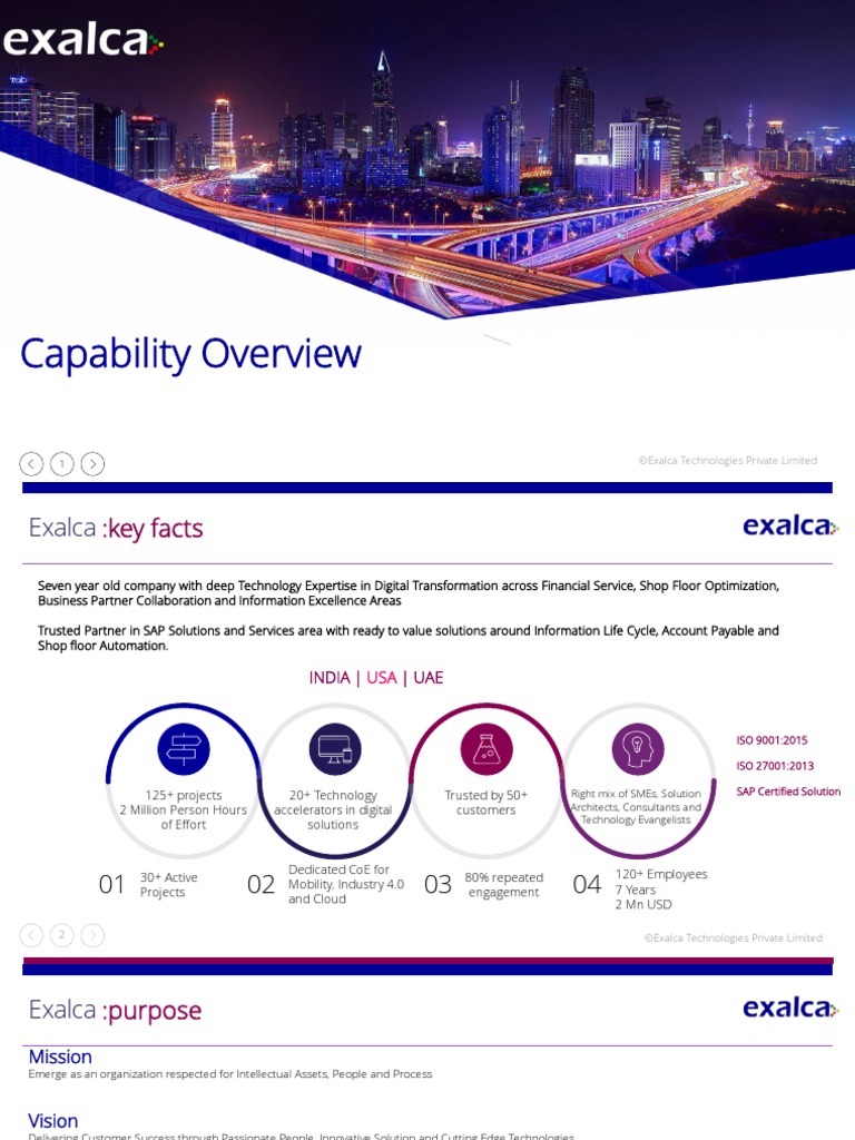 Exalca Company Profile V 0.2 | PDF | Sap Se | Cloud Computing