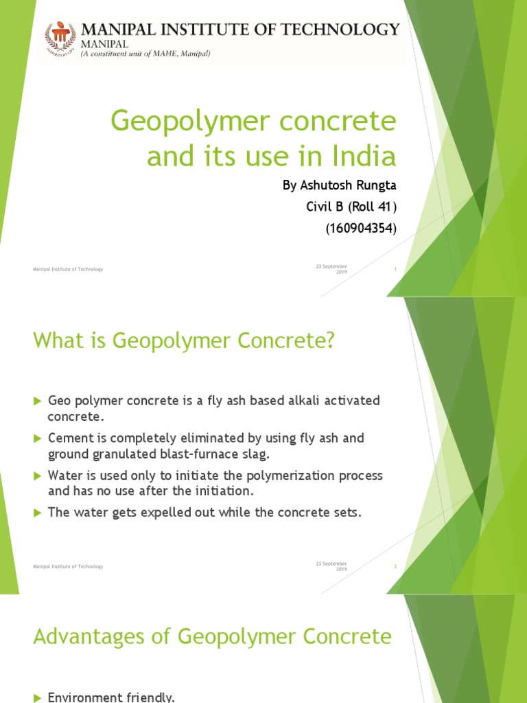 Geo Polymer Concrete | PDF | Concrete | Road