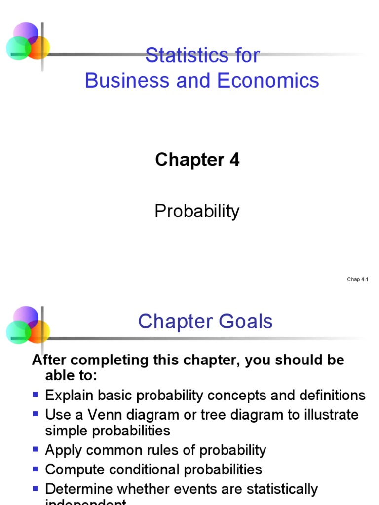Statistics For Business and Economics: Probability | PDF | Probability ...