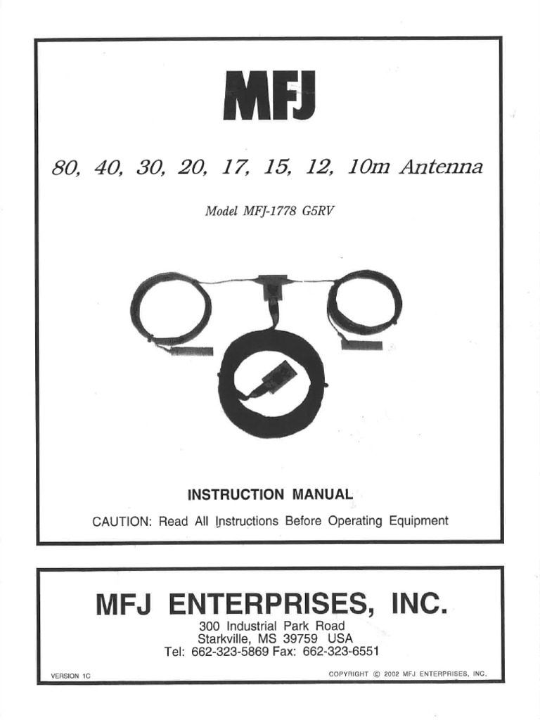 MFJ-1778 G5RV | PDF