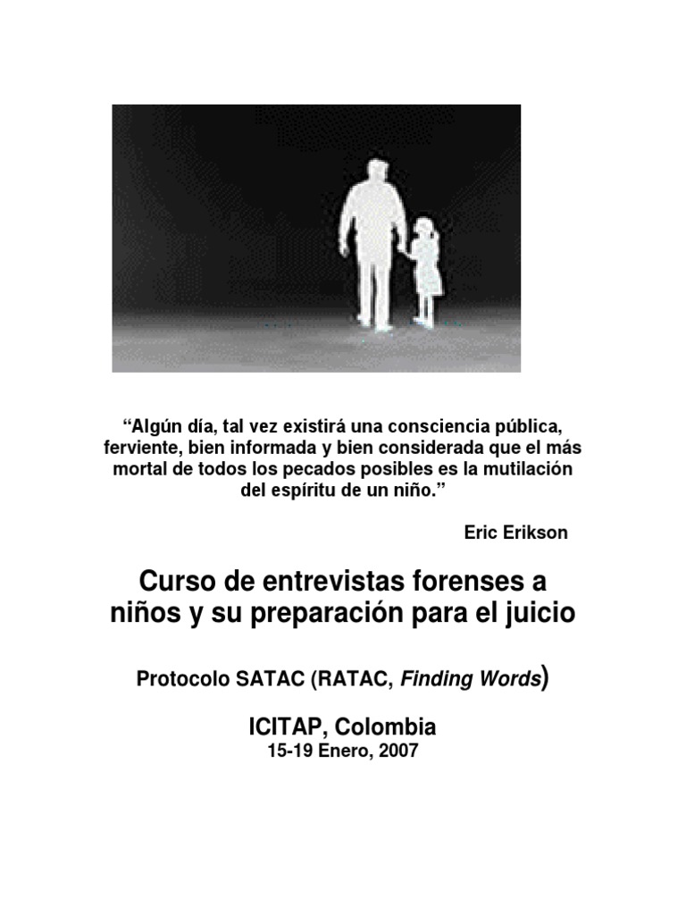 Protocolo SATAC en Entrevistas Forenses | PDF | Desarrollo cognitivo ...