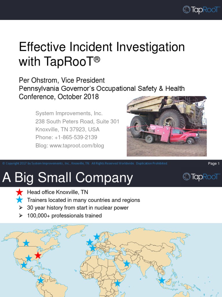 Effective Incident Investigation With TapRooT (R) | PDF | Causality | Expert