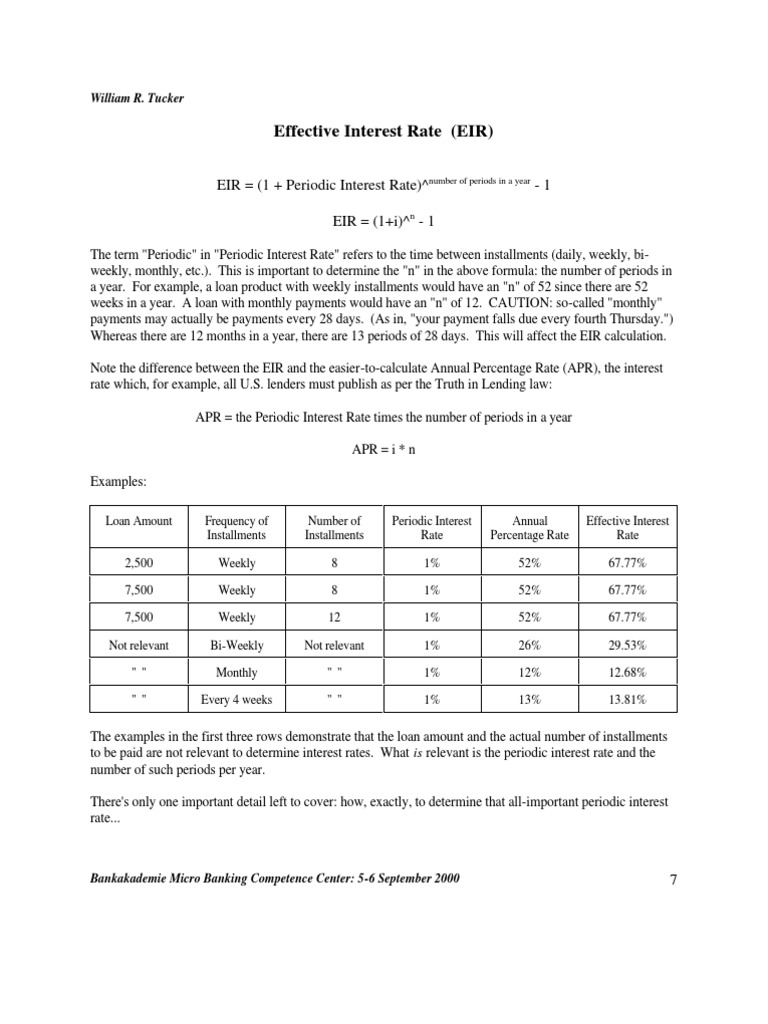 Understanding Effective Interest Rate (EIR) | PDF