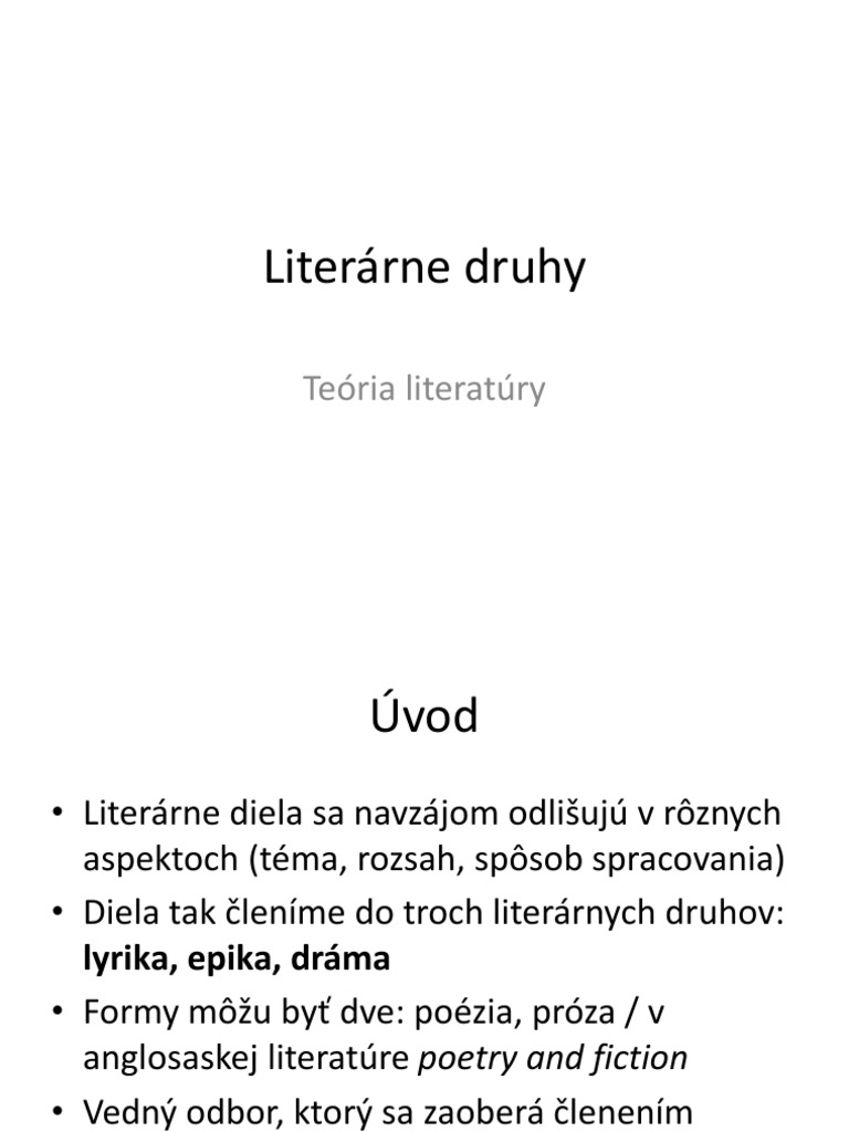 Literarne Druhy | PDF