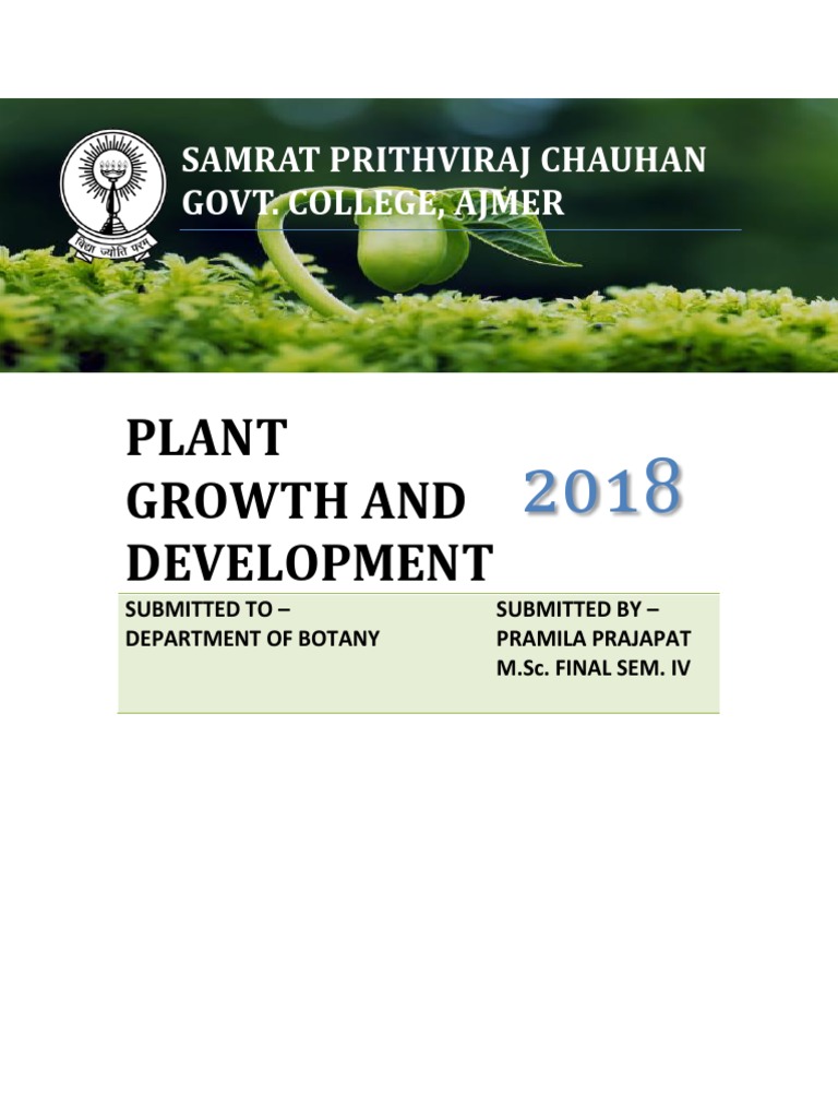 Plant Growth and Development | PDF | Root | Cell Growth