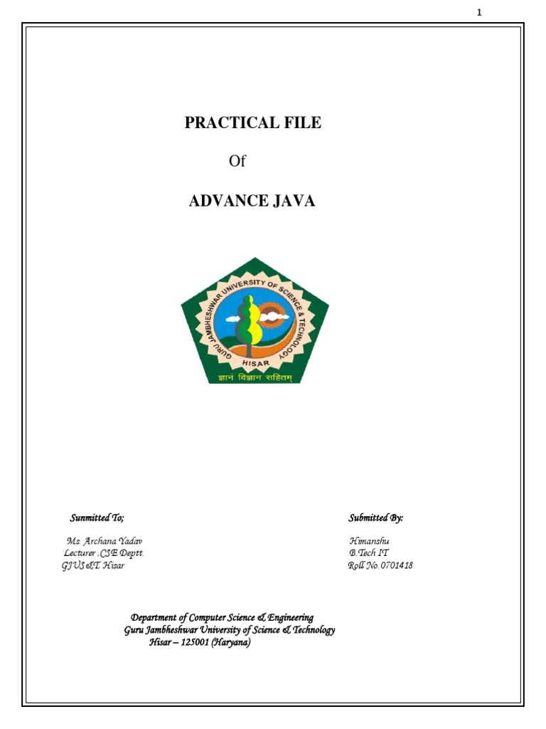 Advanced Java Practical File | PDF | Java Servlet | Oracle Acquisitions