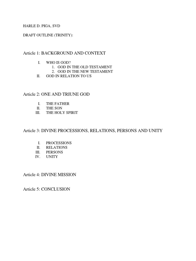 Outline of Trinity | PDF