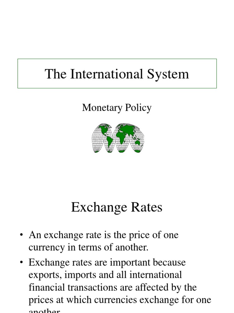 International Monetary Policy and Exchange Rates | PDF | Sterilization ...