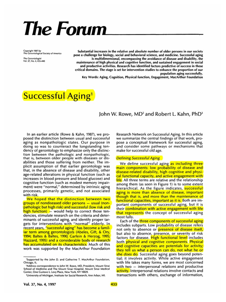 Succesful Aging Artikel | PDF | Ageing | Self Efficacy