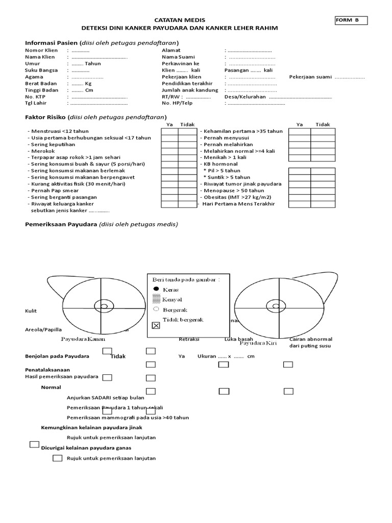 Formulir Deteksi Dini Kanker IVA | PDF