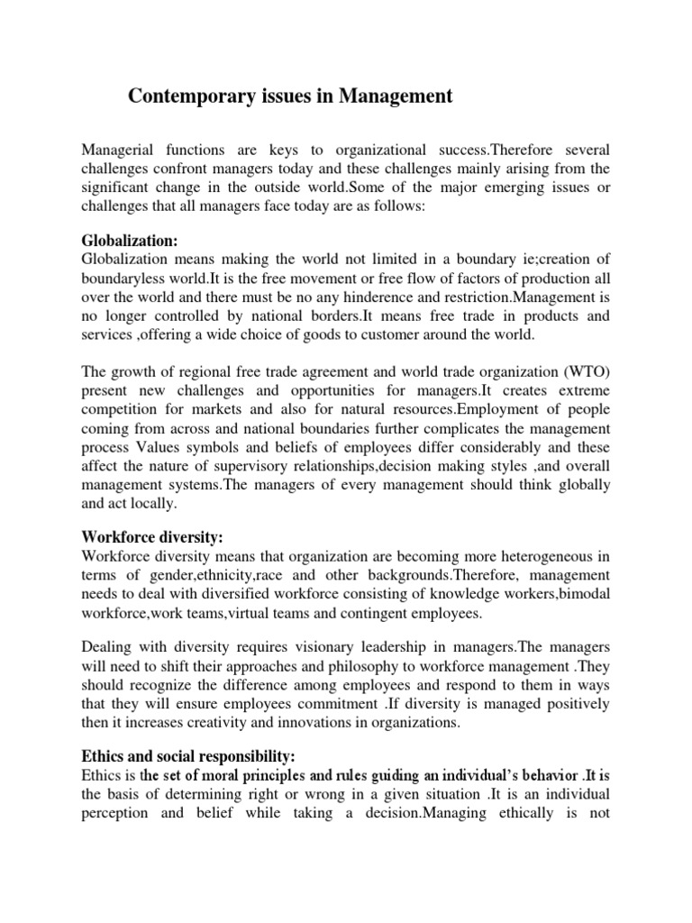 Emerging Challenges of Management | PDF | Empowerment | Innovation