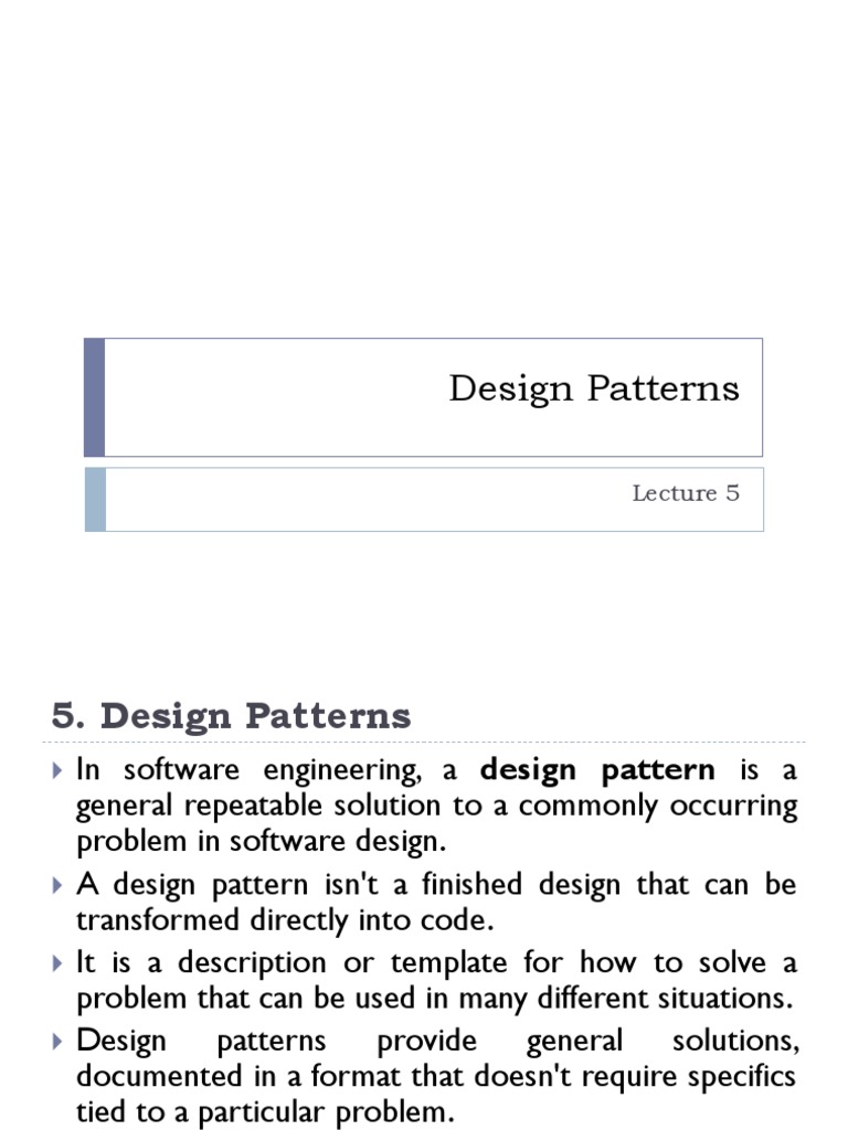 SDA Lec5 | PDF | Class (Computer Programming) | Software Design Pattern
