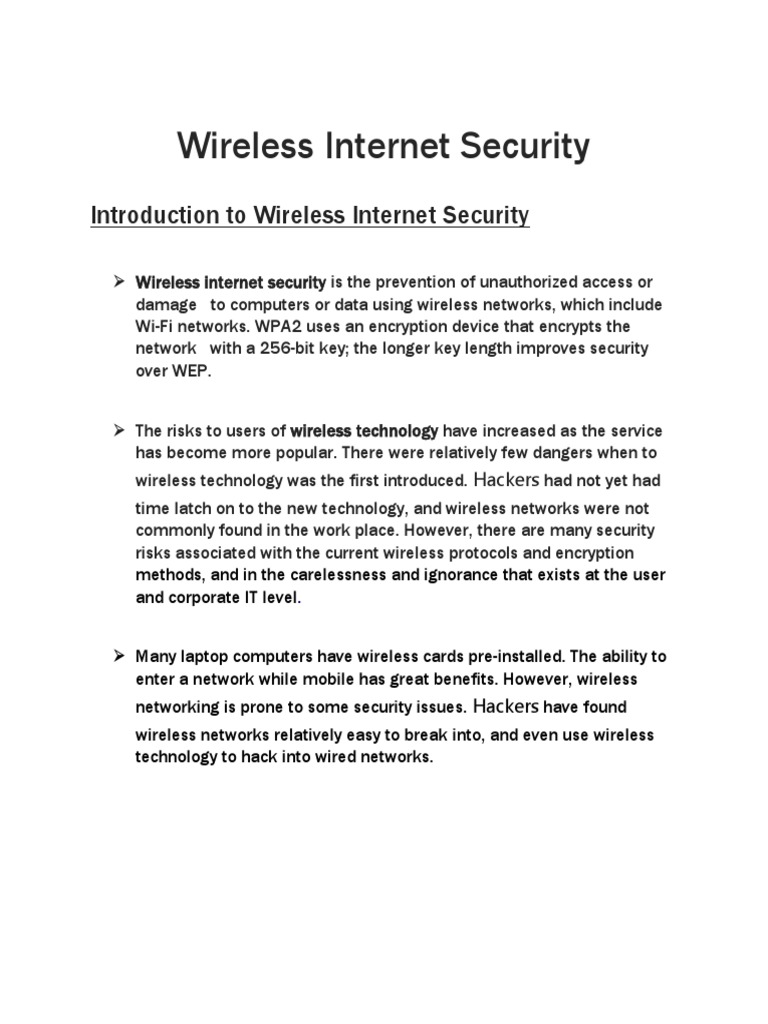 Wireless Internet Security | PDF | Wireless Lan | Computer Network