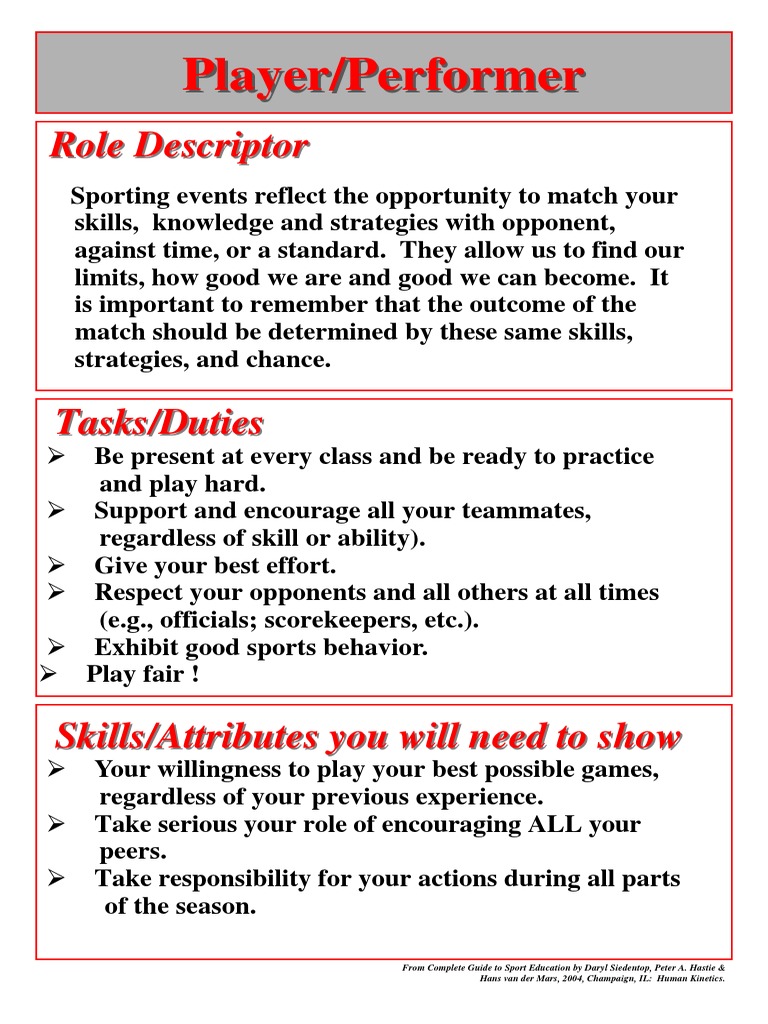 Player Commitment and Sportsmanship Guide | PDF