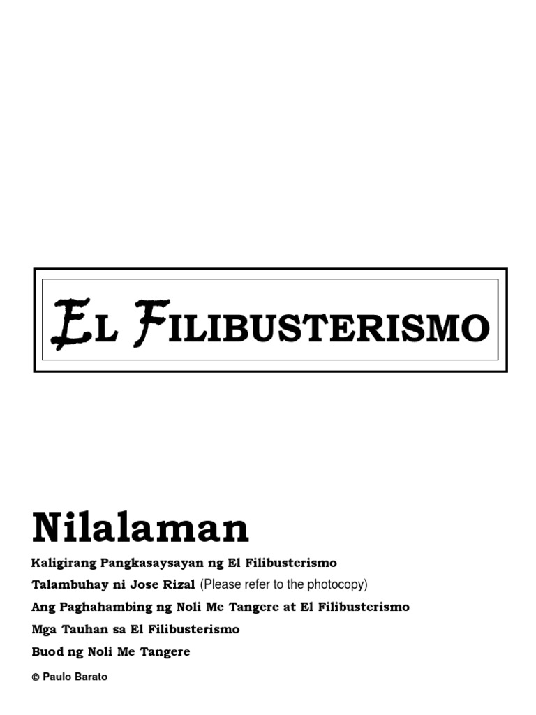 El Filibusterismo Outline | PDF