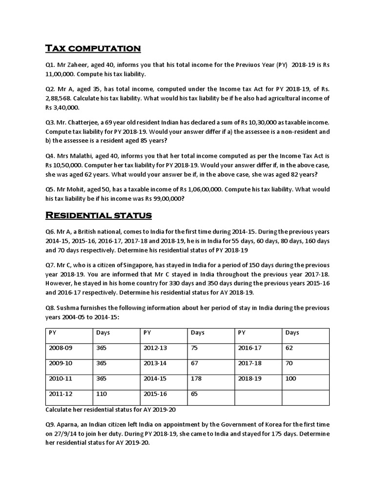 Income Tax Sums | PDF | Public Finance | Taxation