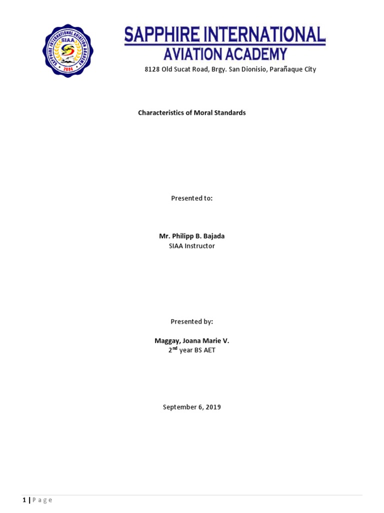 Characteristics of Moral Standards | PDF | Morality | Applied Ethics