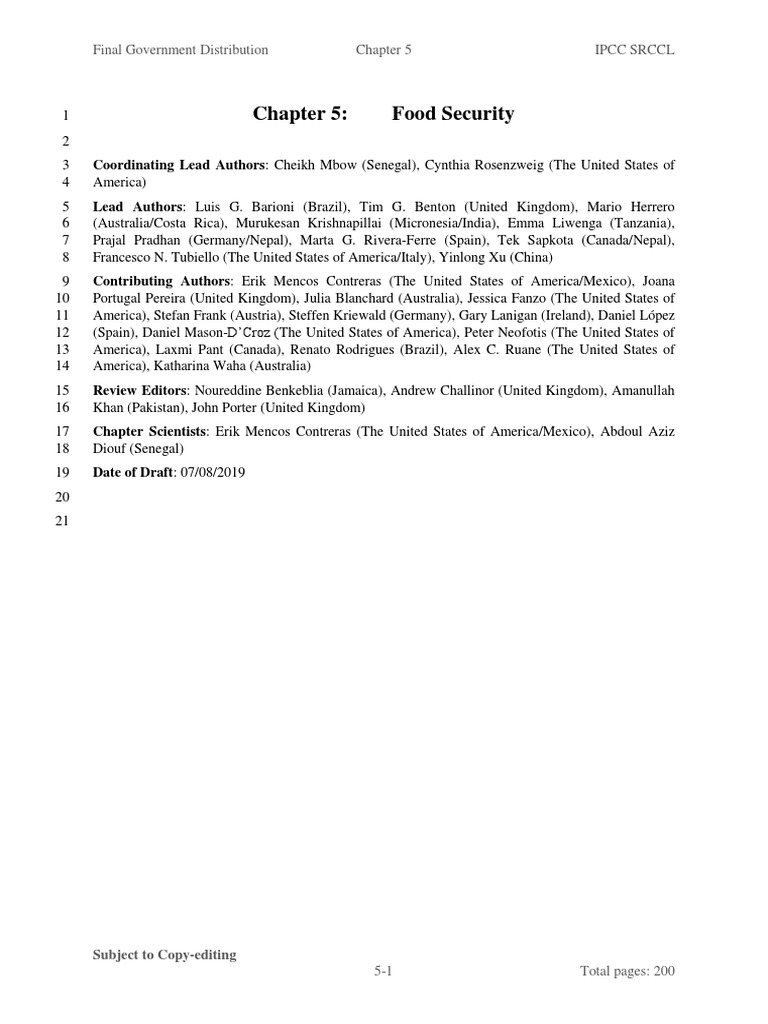 Chapter 5: Food Security | PDF | Malnutrition | Food Security