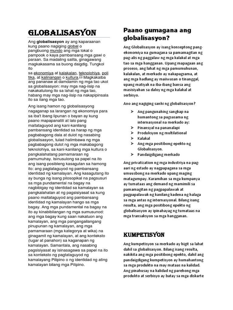 Globalisasyon | PDF
