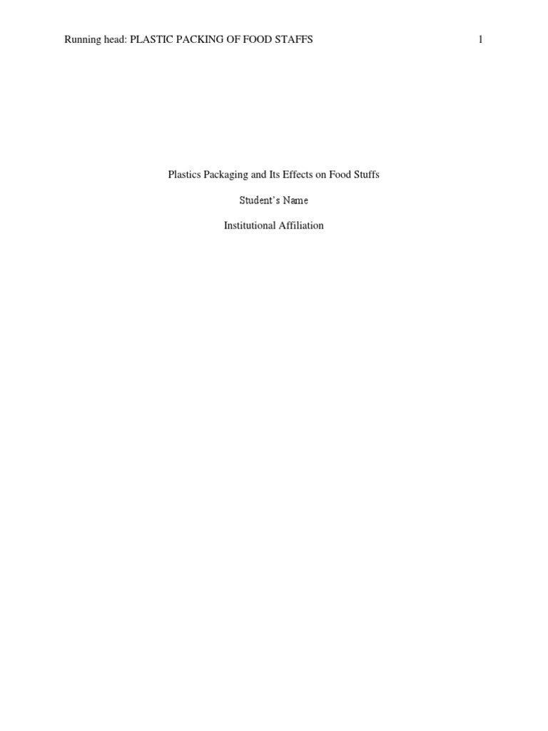 Plastic Food Packing | PDF | Plastic | Foods