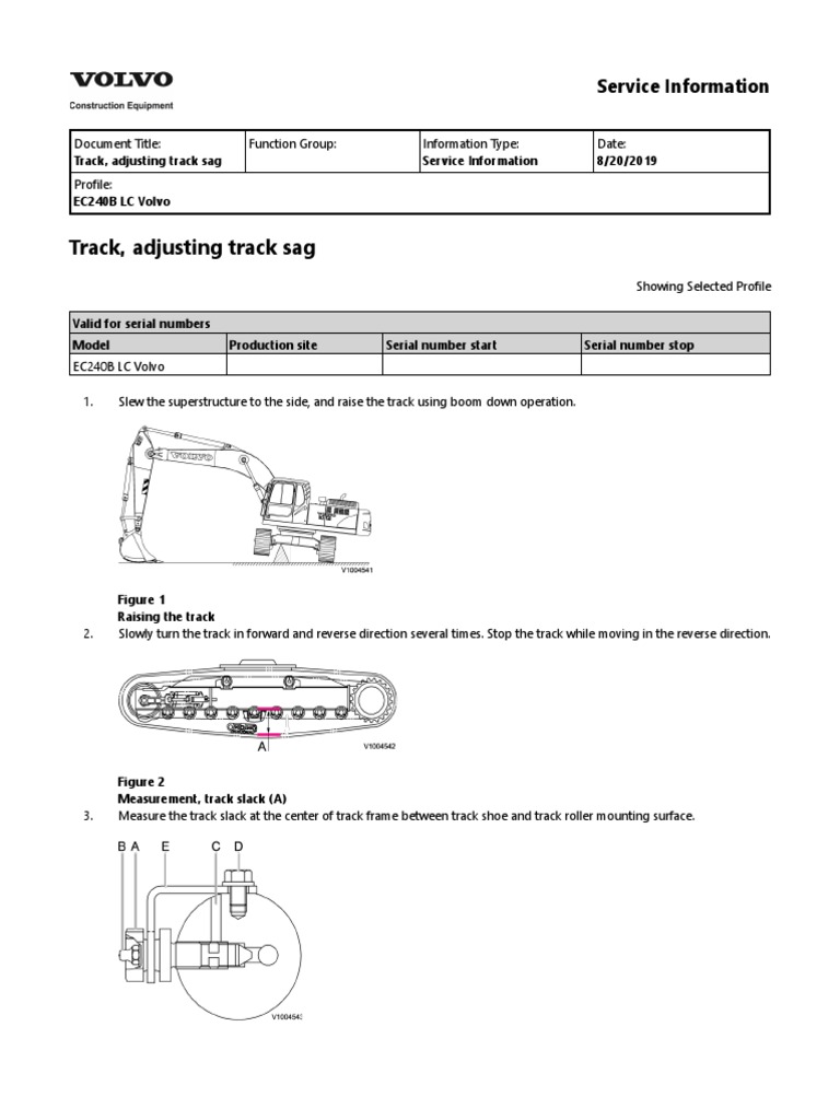 Track, Adjusting Track Sag: Service Information | PDF | Valve ...