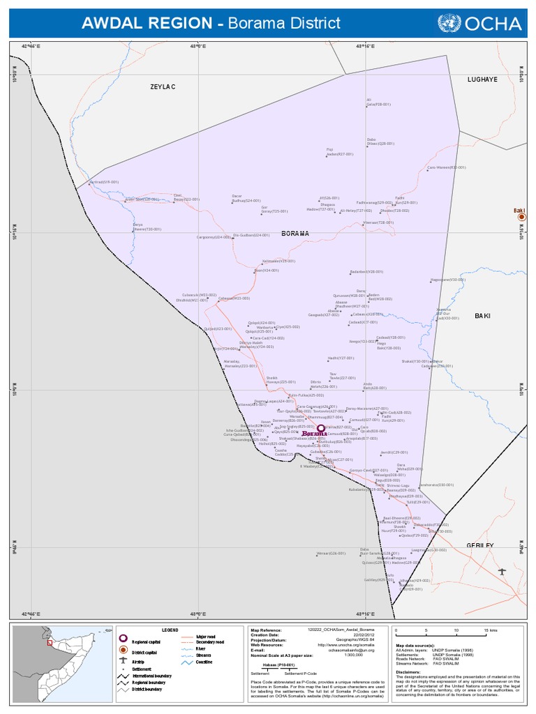 Awdal Region Map: Borama District | PDF | Geophysics | Earth Sciences