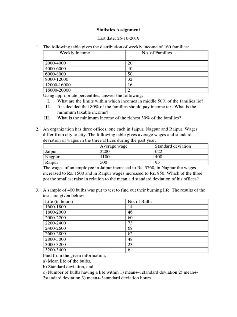 Statistics Assignment | PDF | Skewness | Mode (Statistics)