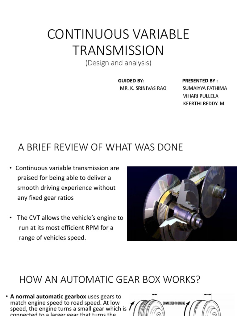 Continuous Variable Transmission: (Design and Analysis) | PDF ...