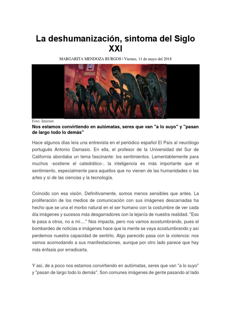 La Deshumanización | PDF | Homo Sapiens | Vida