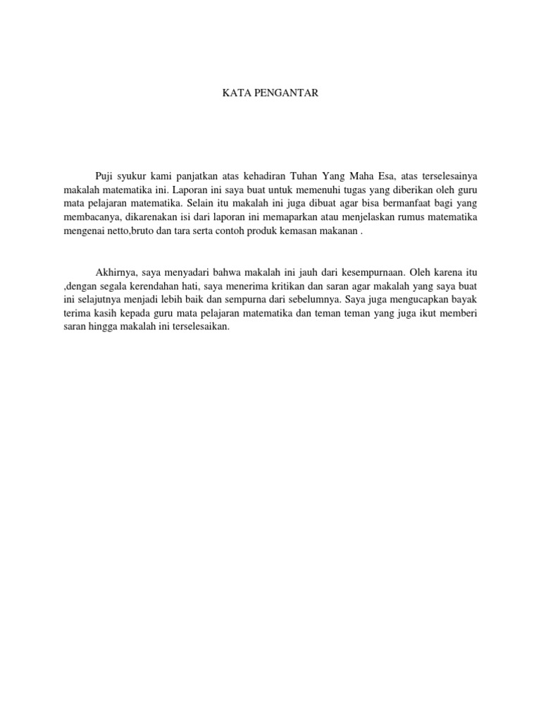 Rumus Bruto, Netto, dan Tara Matematika | PDF | Metode & Bahan Ajar ...