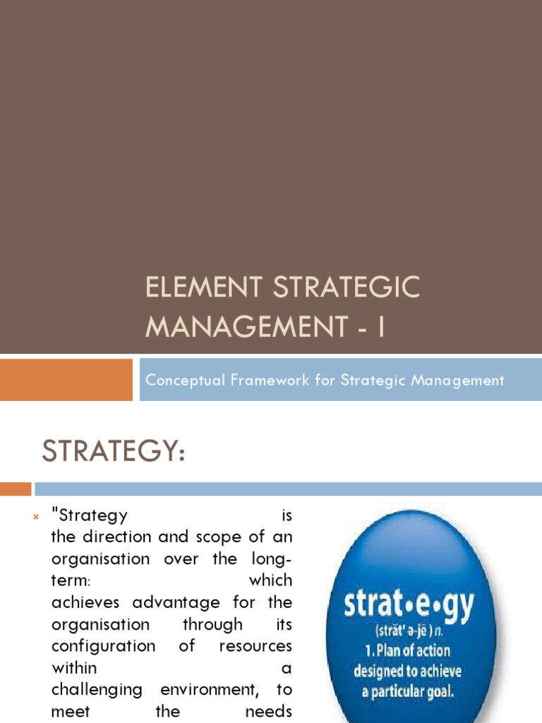 Conceptual Framework for Strategic Management: An Overview of Key ...